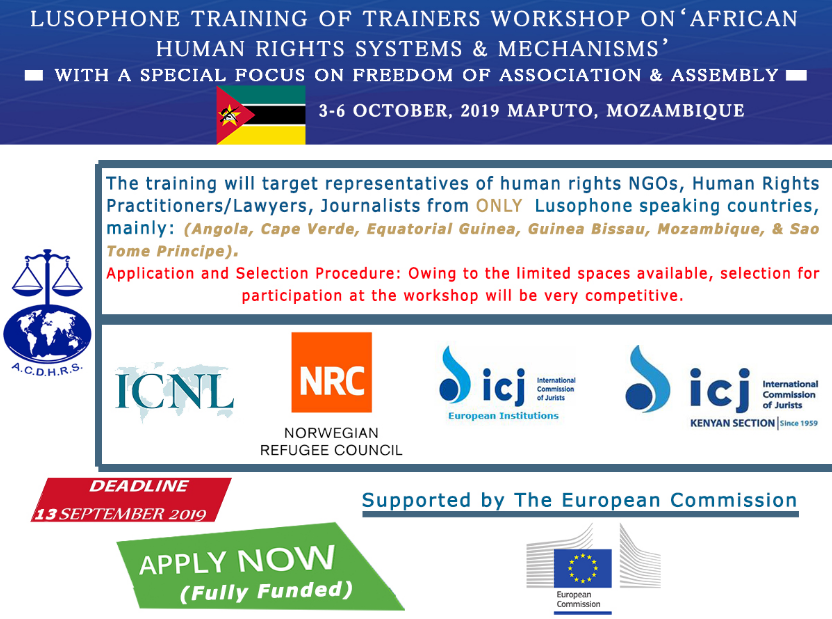 Apply Now (Only for Lusophone Countries) – Training of Trainers on ...